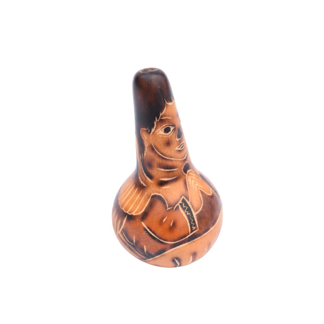 Hand Carved Peruvian Folk Art, Thankful Praying Angel Gourd, Vintage ...