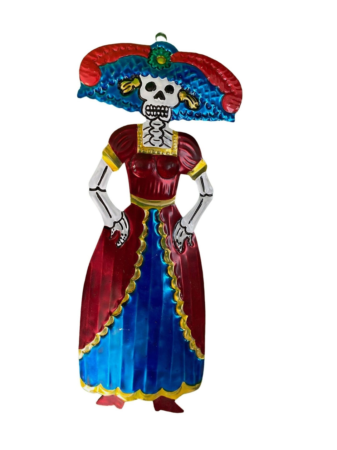 Skeleton, Catrina, Hand Cut Tin Oaxaca 9" X 4" - Etsy