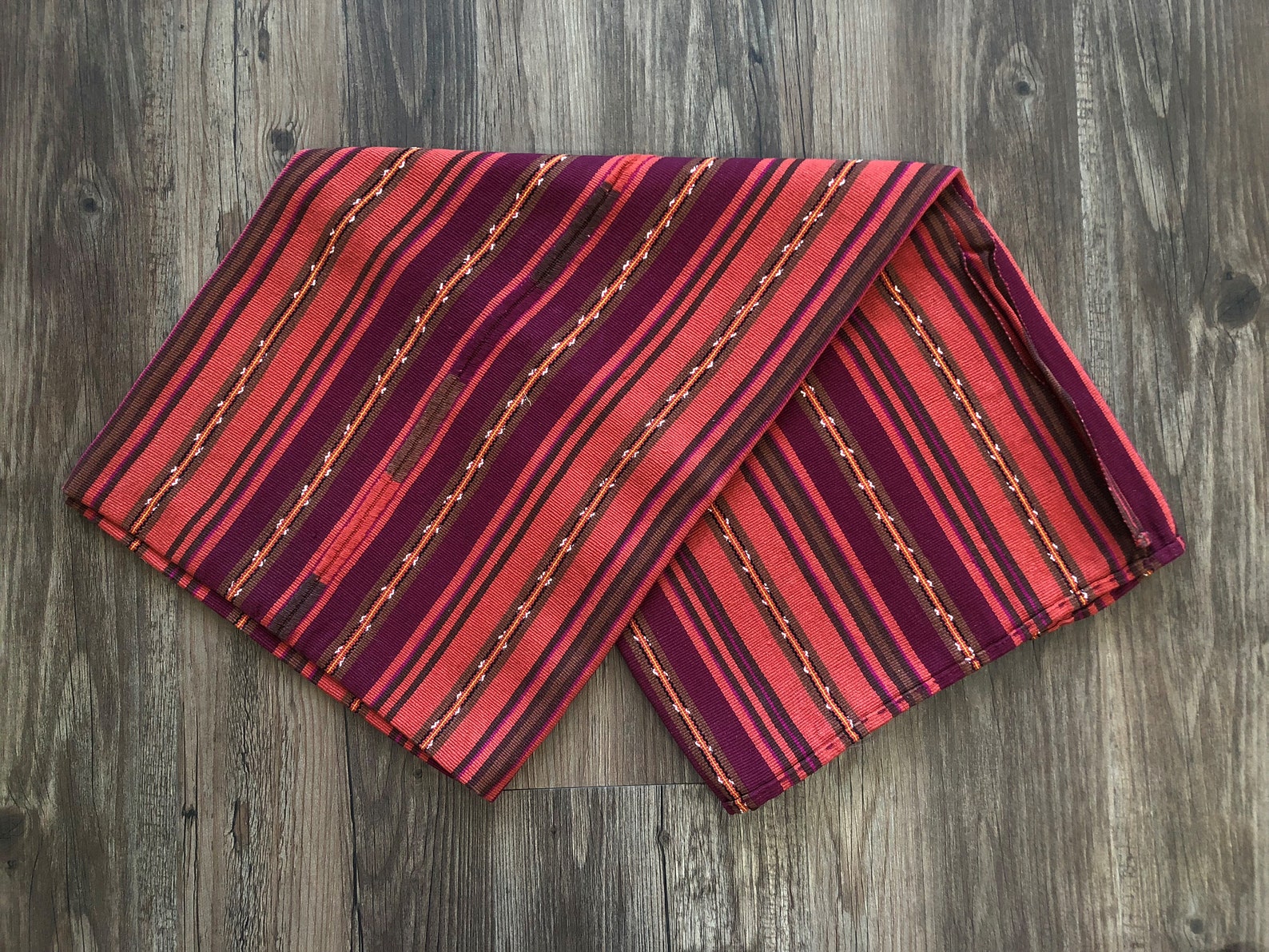 Vintage Solola Tzute Guatemala Hand Woven Brown and Orange - Etsy