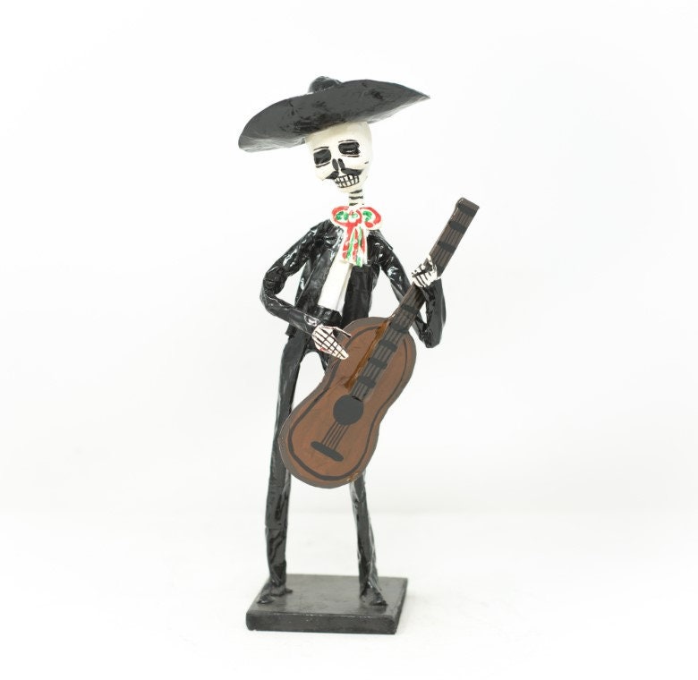 Mariachi With Guitar Mexican Skeleton Elegant Charro Day of - Etsy