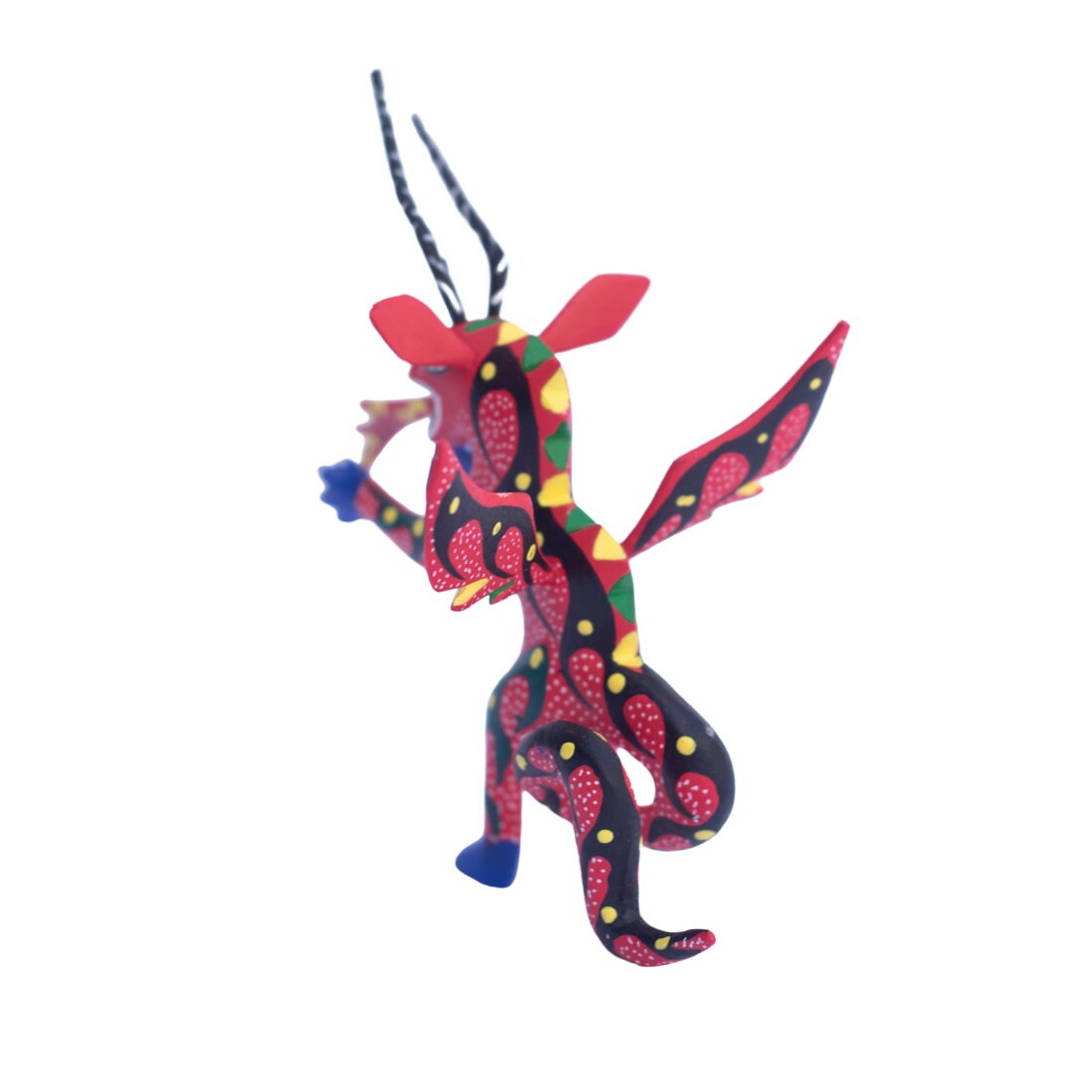 Handcarved Wooden Oaxacan Alebrije, Red Fire Breathing Dragon, Mexican ...