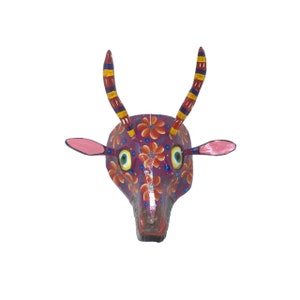 Handcarved Guatemalan Folk Art, Wooden Deer Head With Marble Eyes Wall ...