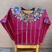 Handwoven Vintage Guatemalan Folk Art, Red Ceremonial Huipil With Colorful Neckline, Patzun ...