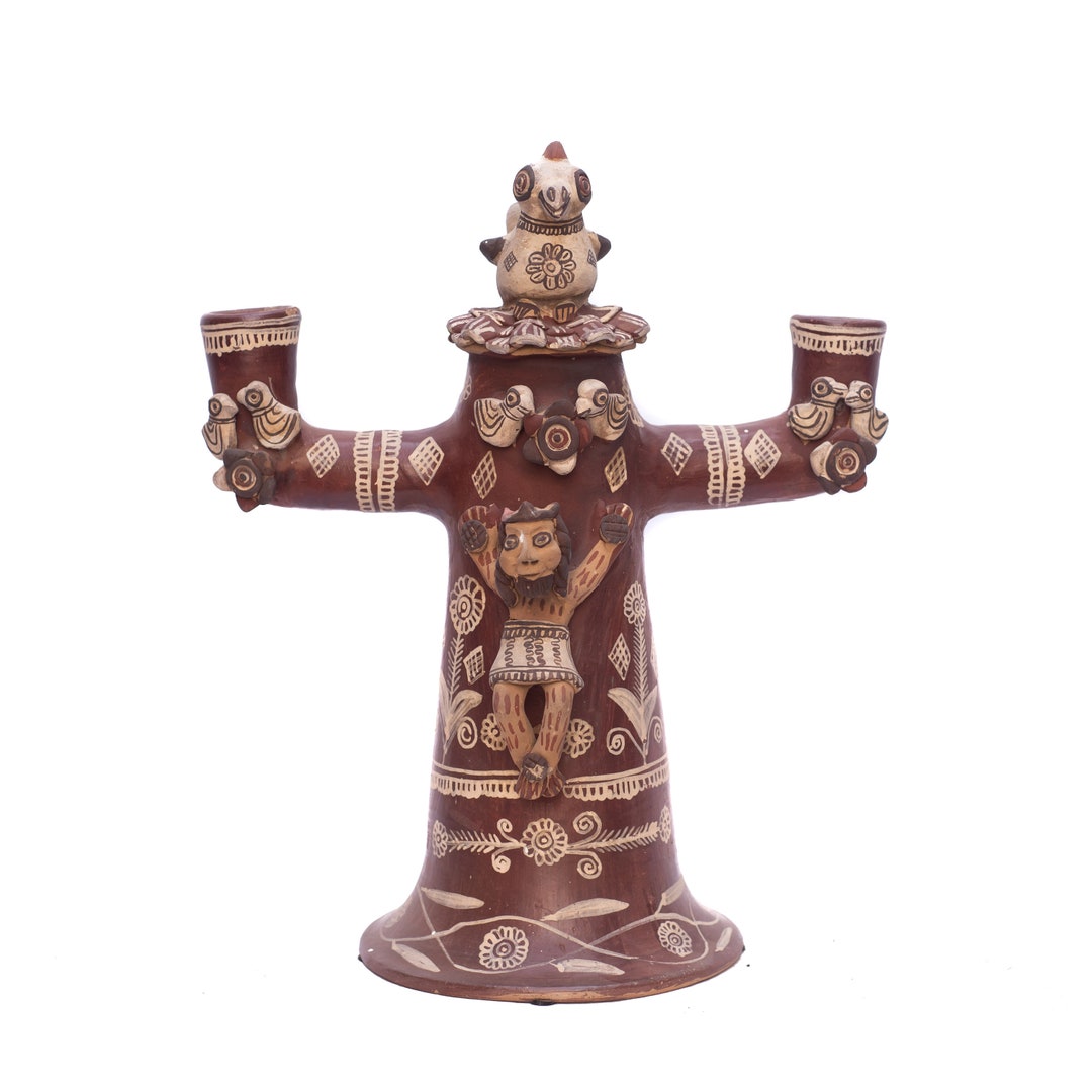 Handmade Peruvian Folk Art, Jesus on Cross With Candleholder, Religious ...