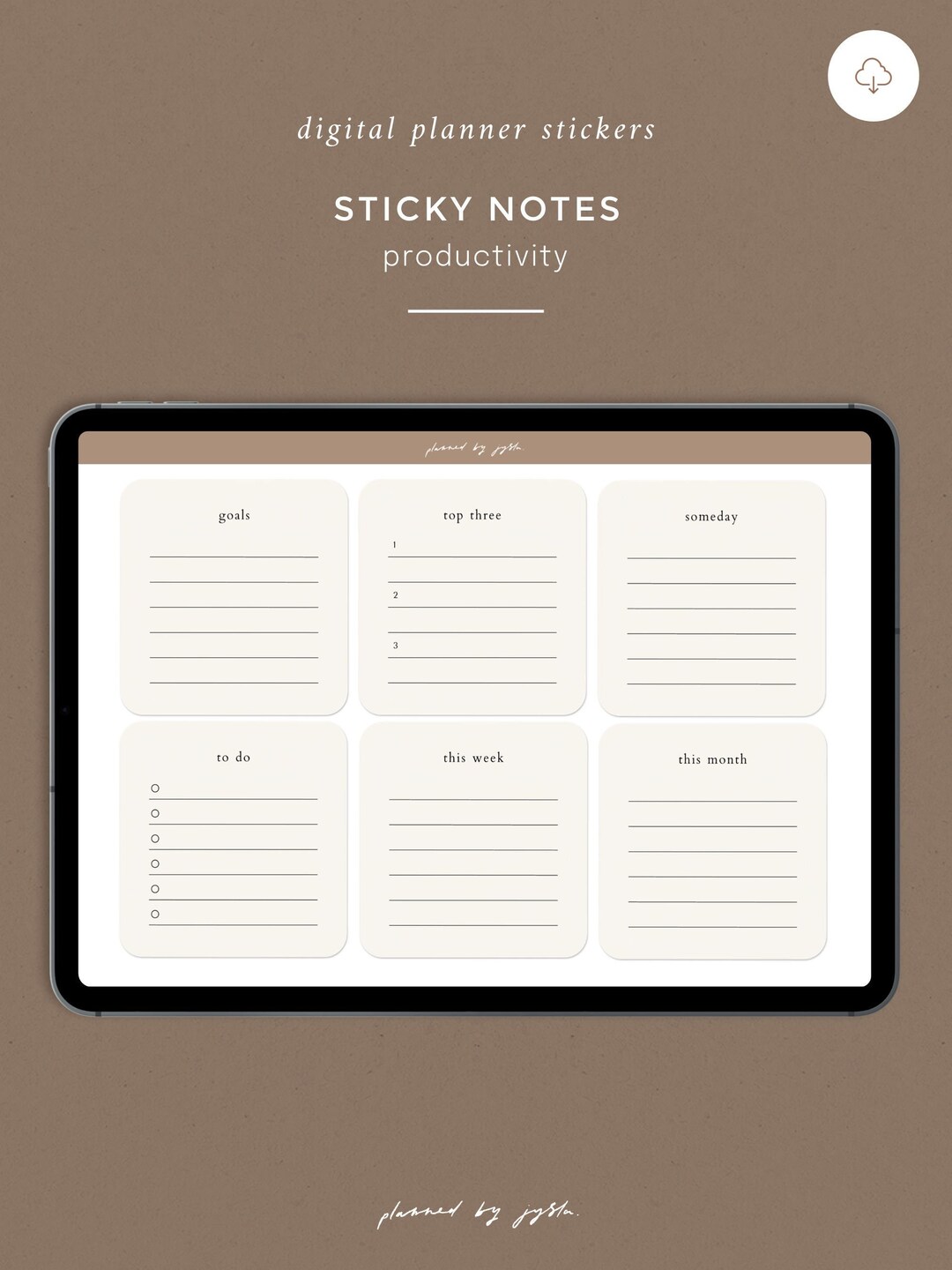 Productivity Sticky Notes 2.0 | Digital Goodnotes Stickers Planners ...
