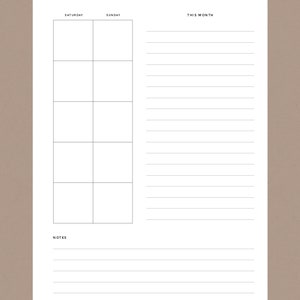 Undated Monthly Calendar A5 Planner Printable — Month on 2 Pages, 2 ...