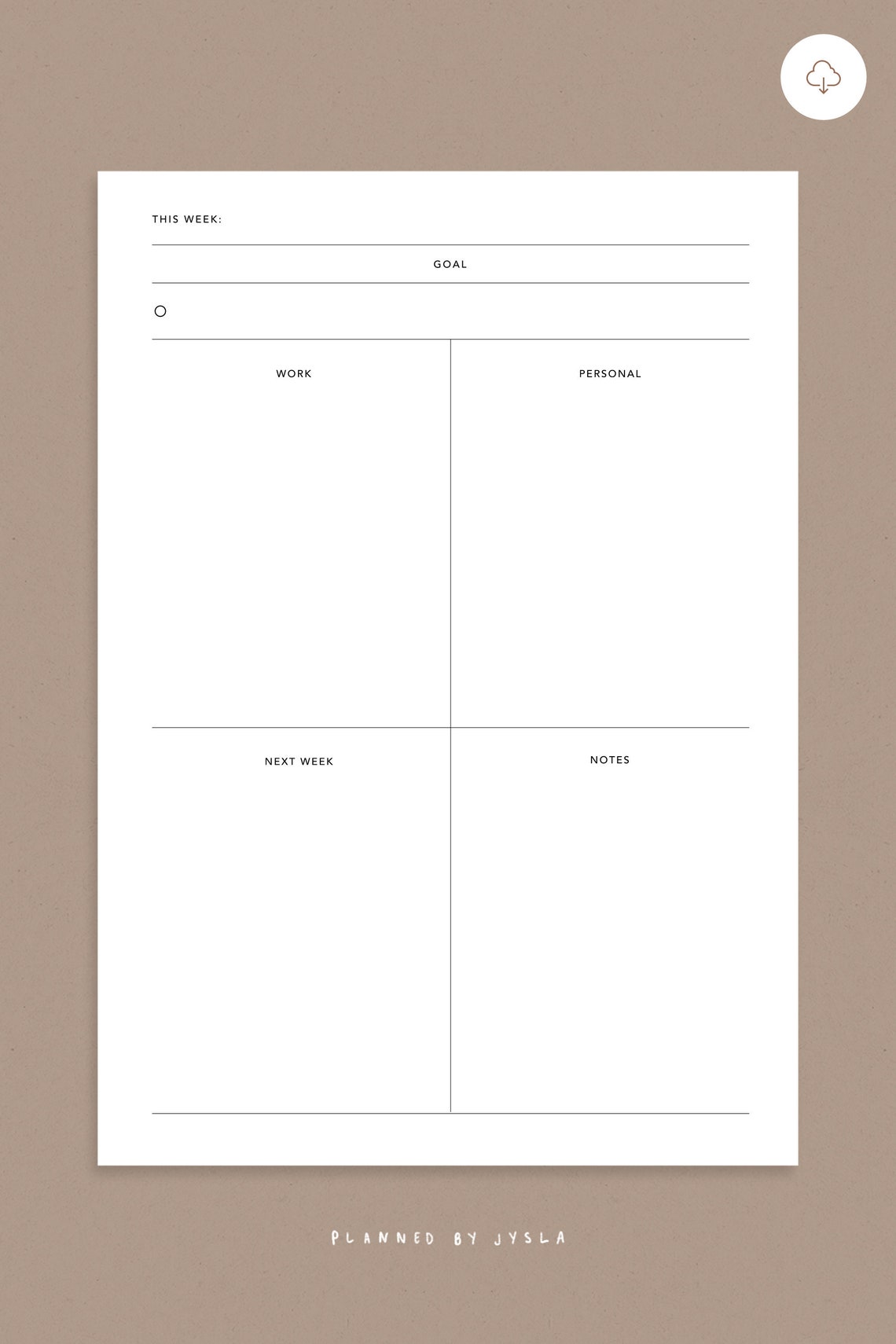 Week Planner A5 Minimal Planner Printable Insert, Week Printable, Week ...