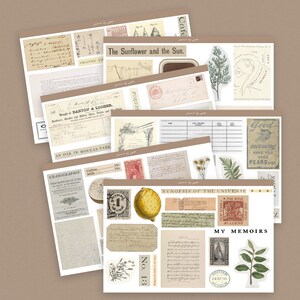 Vintage Ephemera Snippets Bundle - Warm, Earthy, Neutral Tones - Junk ...
