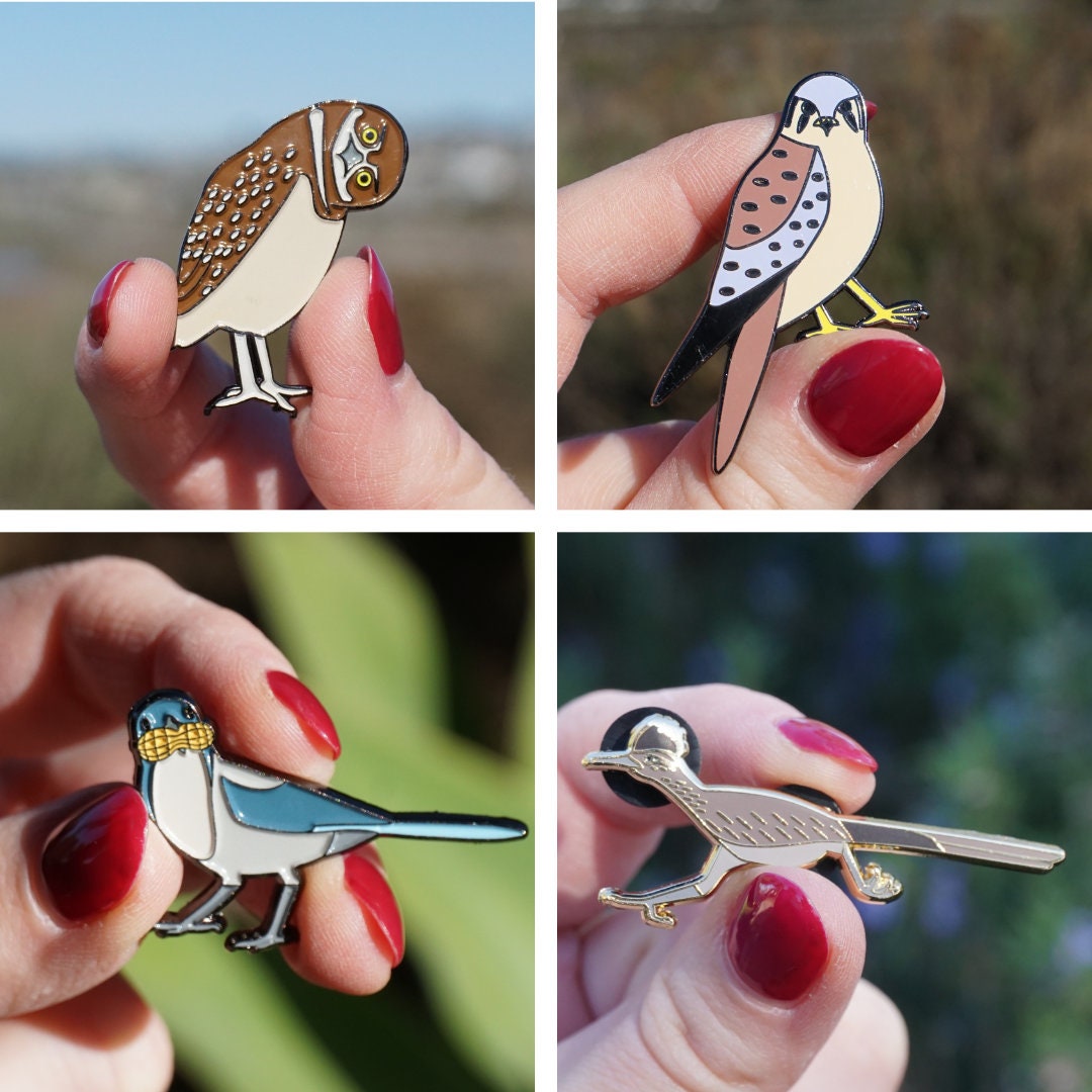 4-pack Bird Enamel Pins (you Chose the Designs!) - Free Shipping! - Etsy