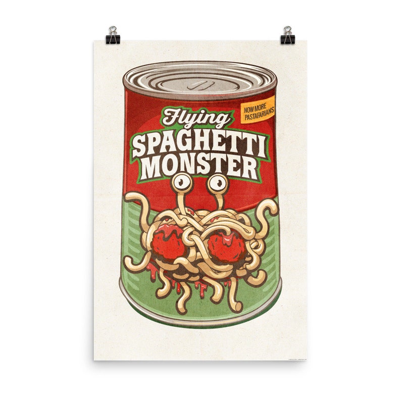 Flying Spaghetti Monster Poster Print FSM Ramen - Etsy