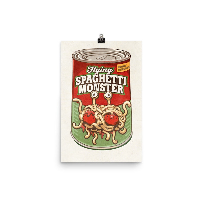 Flying Spaghetti Monster Poster Print FSM Ramen - Etsy