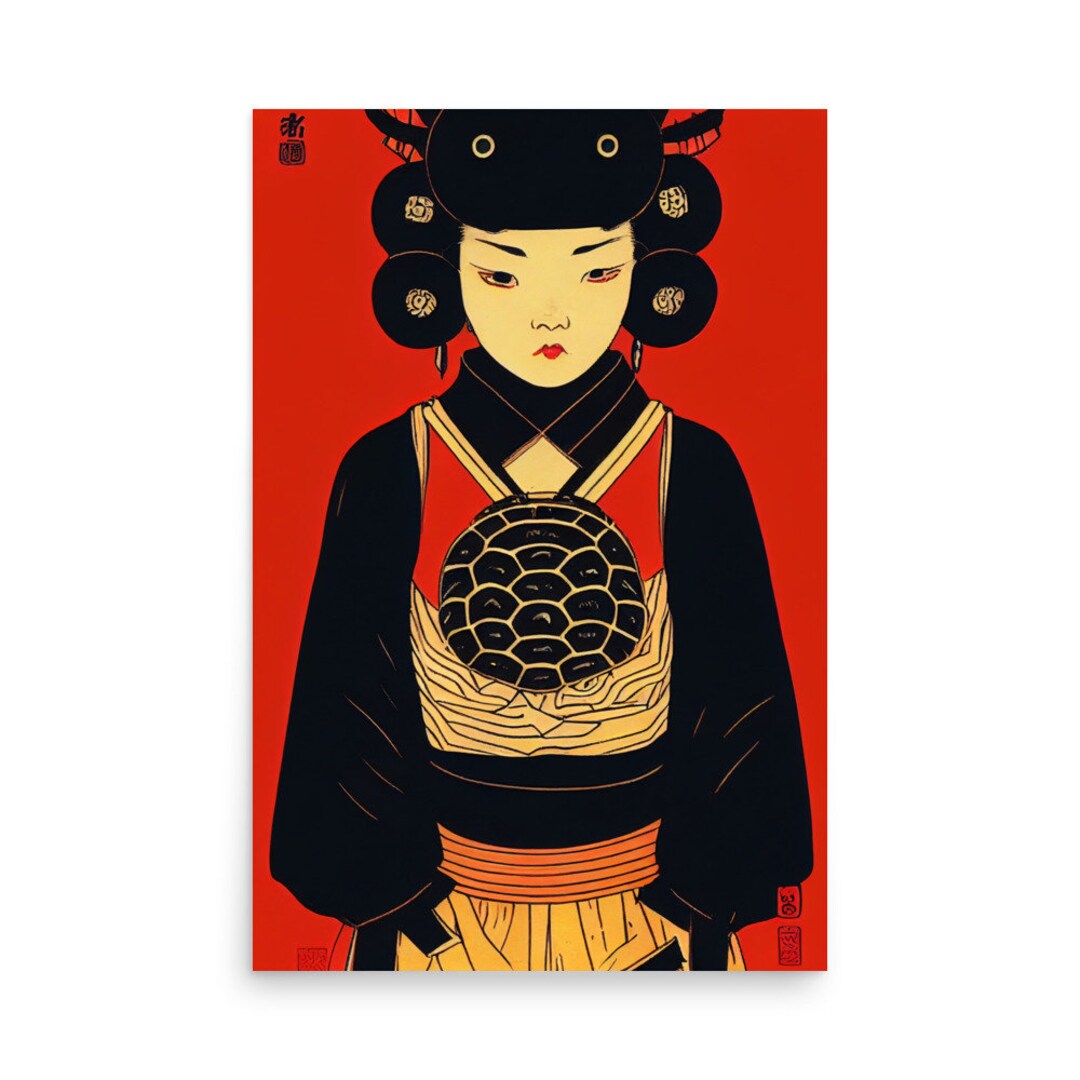 Japanese Geisha Poster: Traditional Asian Girl Art Print - Etsy