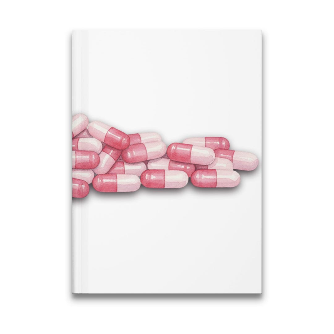 Medication Art Journal, Daily Planner (pink Pill Cover, 150 Lined Pages ...
