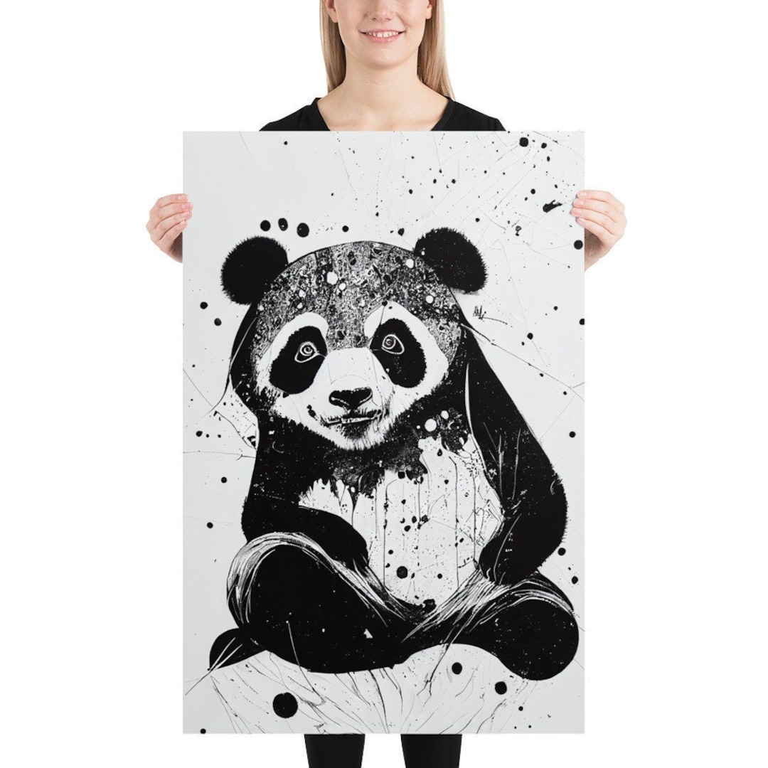Panda Art Poster: Vibrant Psychedelic Design - Matte Paper Print - Etsy