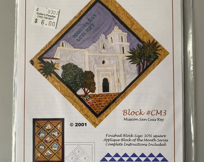 California Missions Quilt Block, Quilt Block Pattern, Pattern, VINTAGE ...