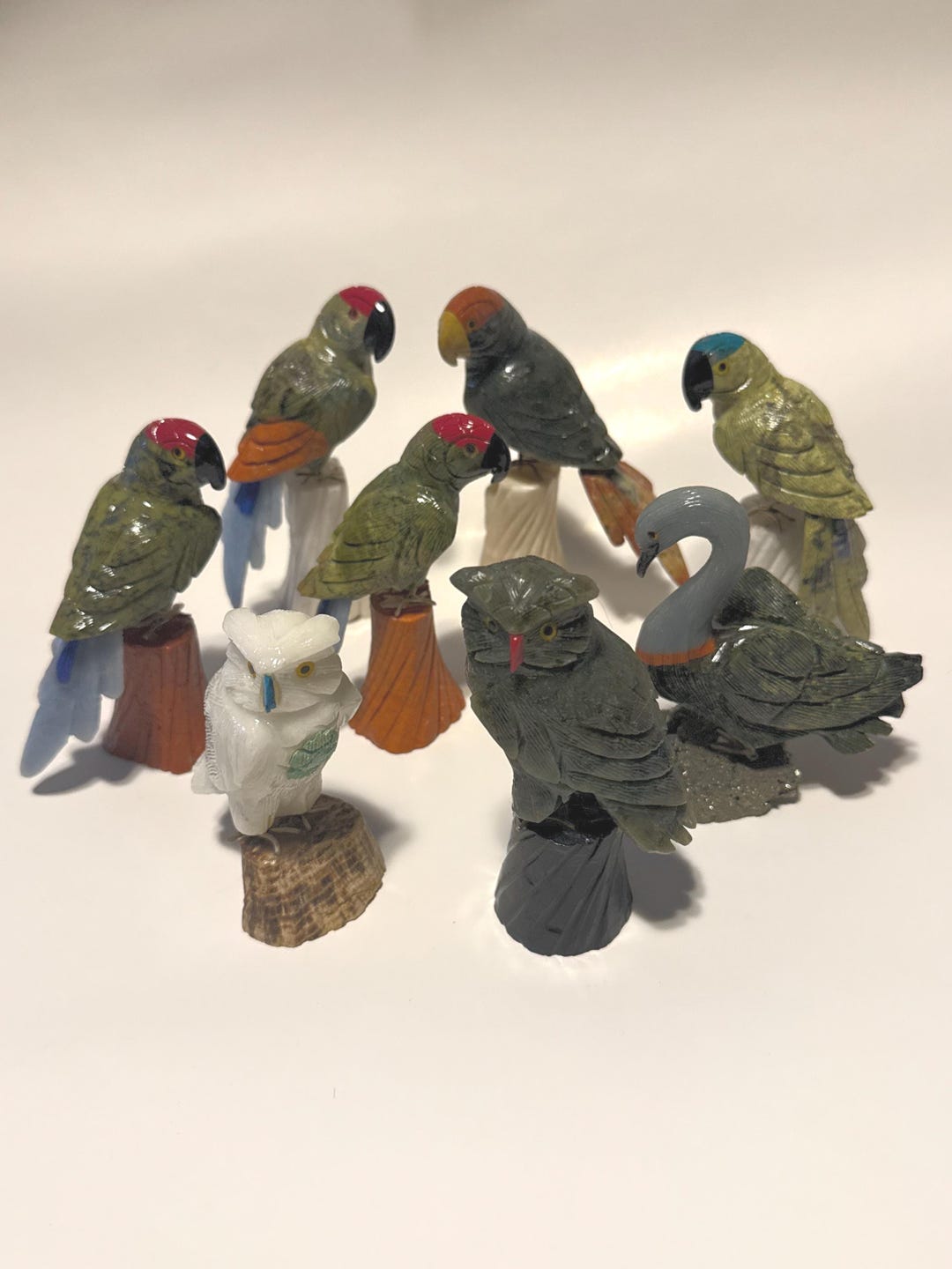 Peruvian Mineral Stone Bird Figurine 3.25"-4.25"h Great Housewarming ...