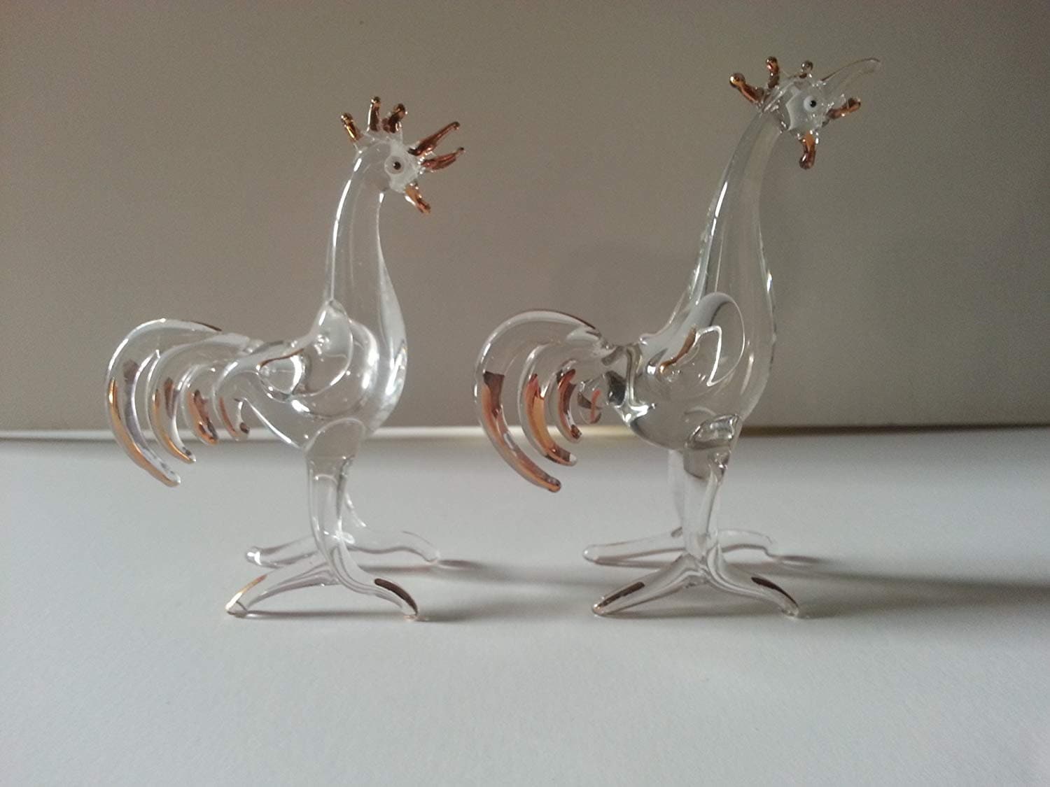 Set of 2 Blown Glass Roosters 3.25h | Etsy