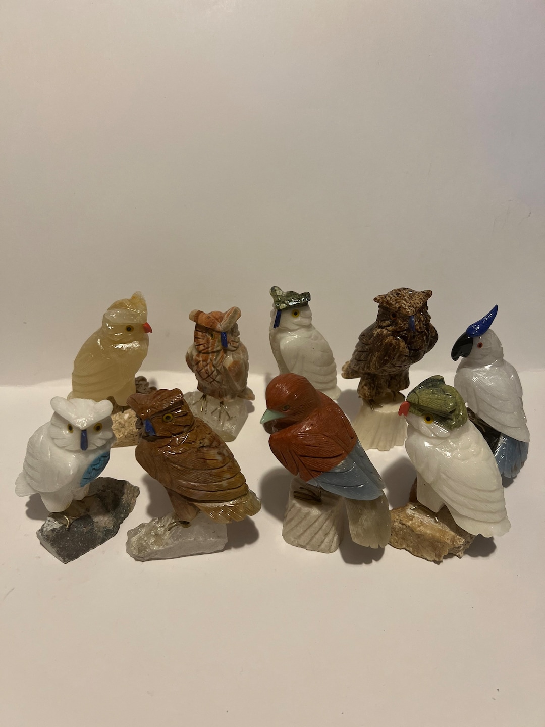 Peruvian Mineral Stone Bird Figurine 3.25"-4.25"h Great Housewarming ...