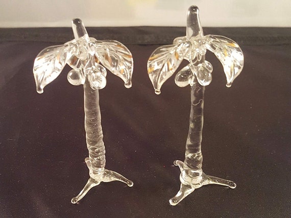 Glass Palm Tree Figurines - Glass Designs