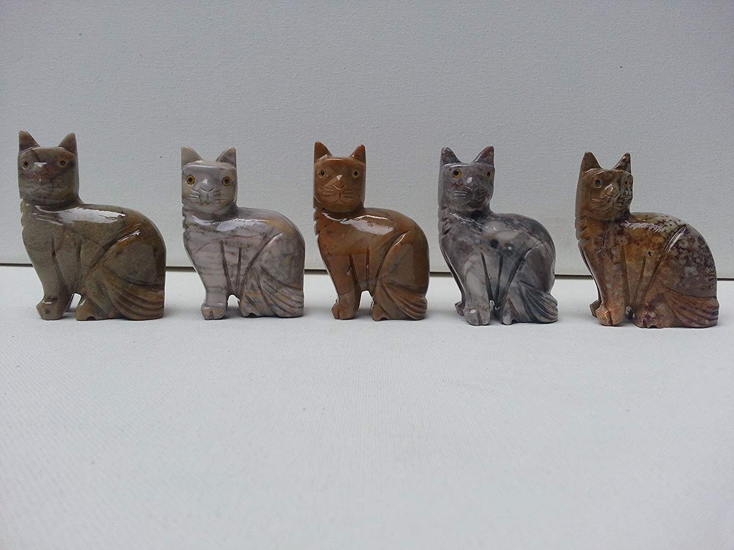 Set of Five Soapstone Animal Figurines 3.25h Elephant - Etsy