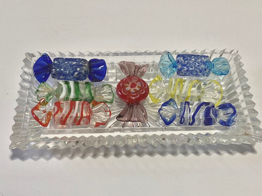 Set of 7 Glass Sweet Candy Decorative Ornament for Home Decoration and ...