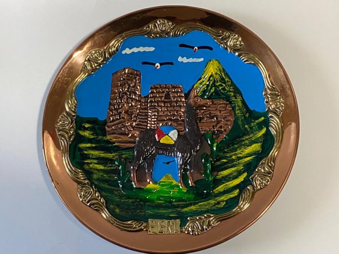 Peru Light Weight Copper Plated Decorative Plate Plaque With Machu ...