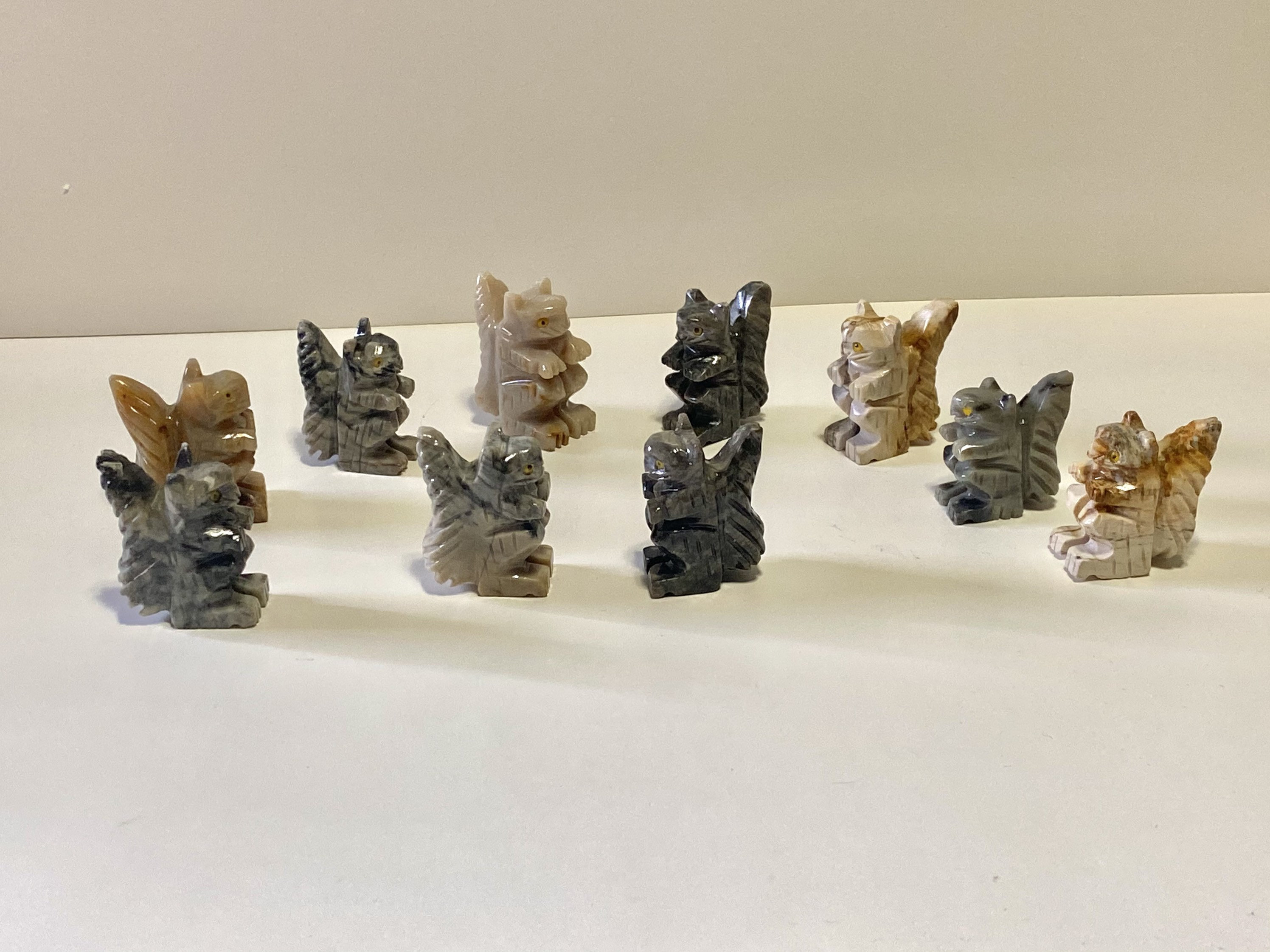 10 Piece Hand Carved Soapstone Miniature Animal Figurines | Etsy