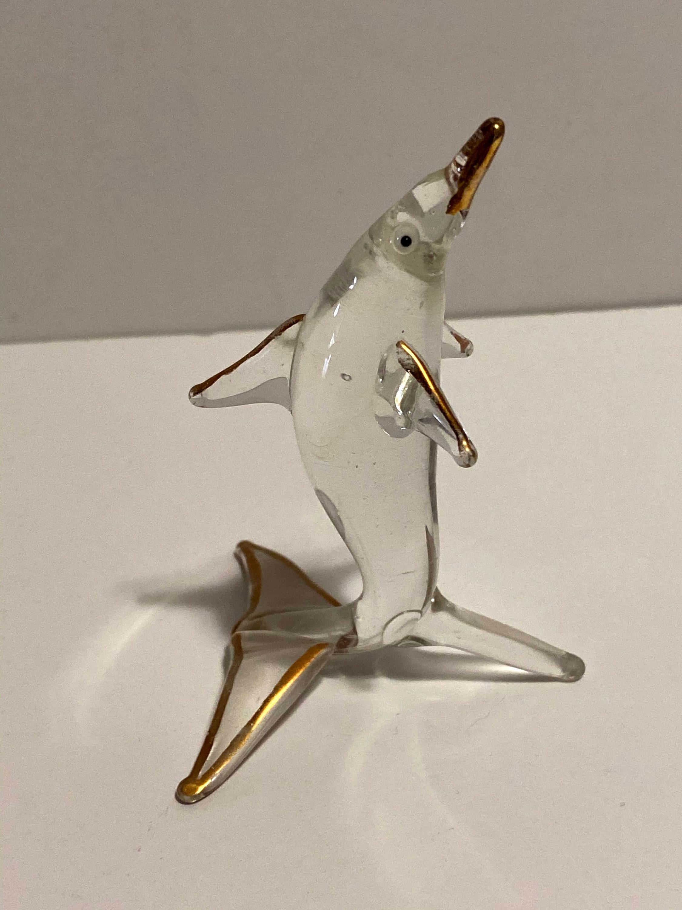 Blown Glass Sea Animals Figurines shark Dolphin Frog | Etsy