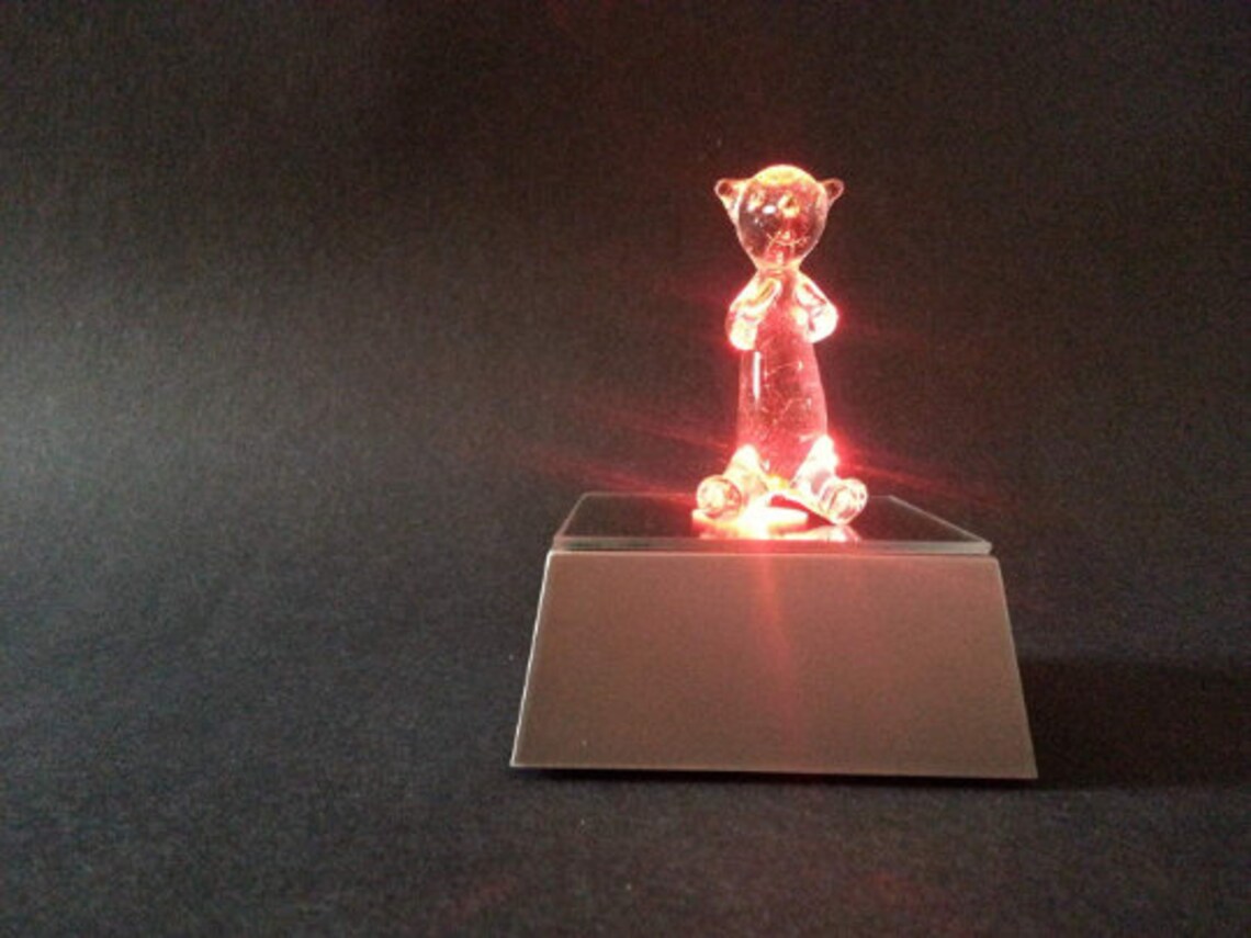 Blown Glass Animal Figurines With Removable LED Base - Etsy