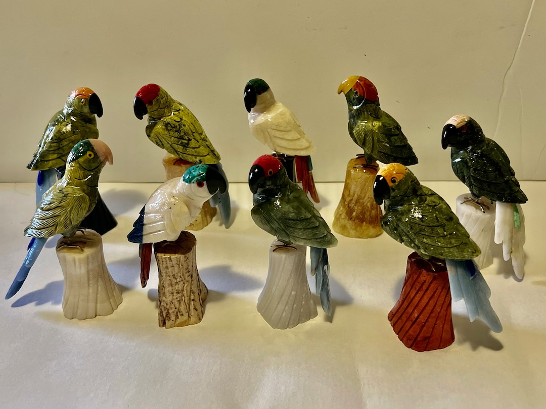 Peruvian Mineral Stone Bird Figurine 3.25"-4.25"h Great Housewarming ...