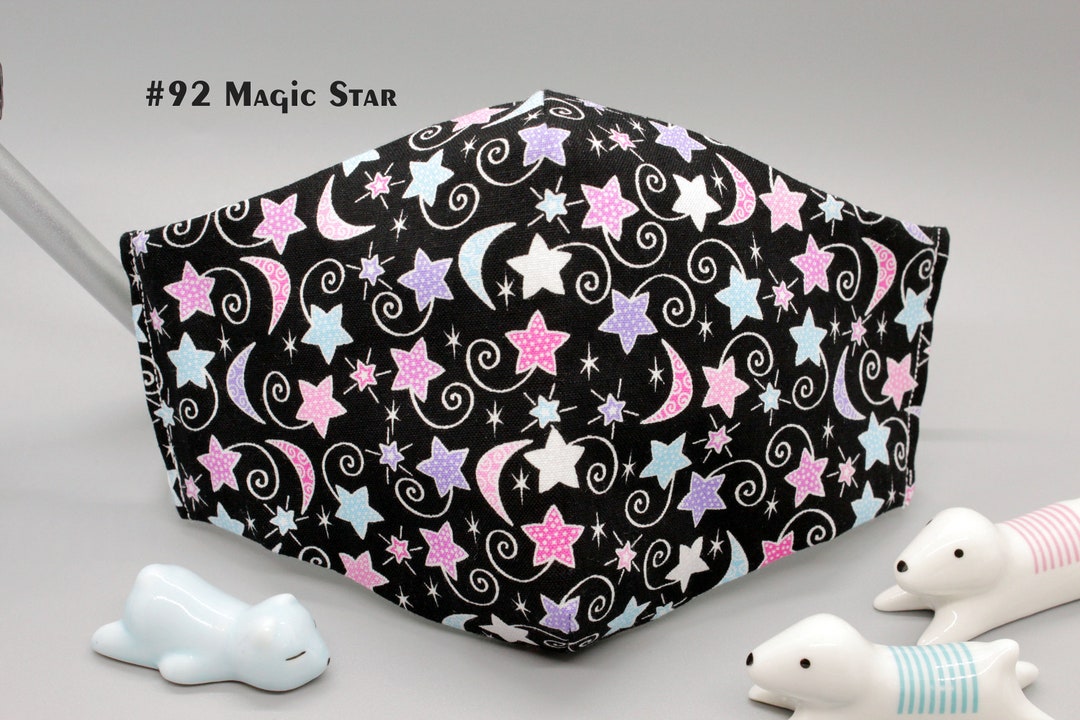 Magic Star / Cute Face Mask / 100% Cotton / Filter Pocket / - Etsy