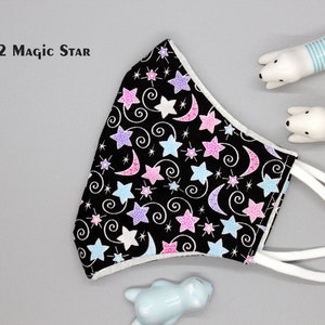 Magic Star / Cute Face Mask / 100% Cotton / Filter Pocket / - Etsy