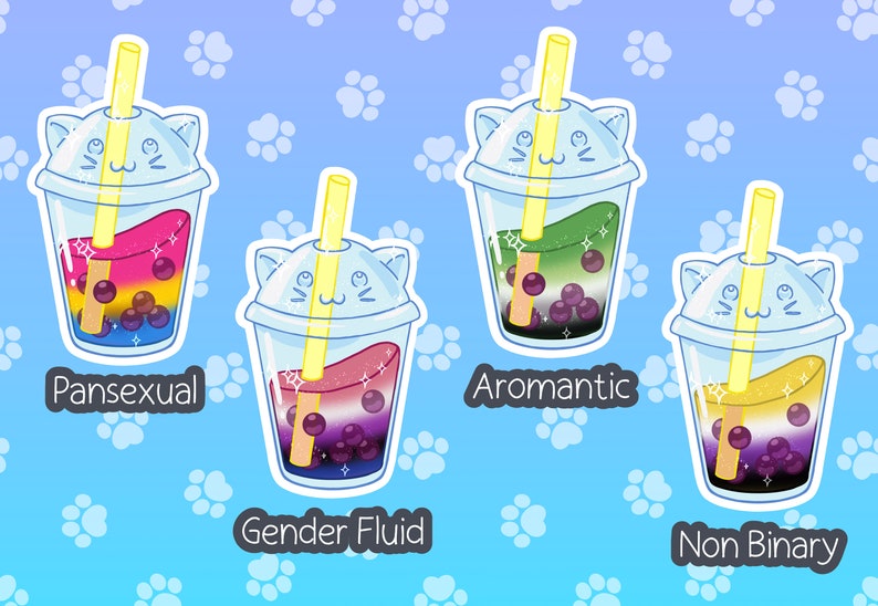 Pride Flag Boba Stickers Purride Boba Tea LGBTQ - Etsy