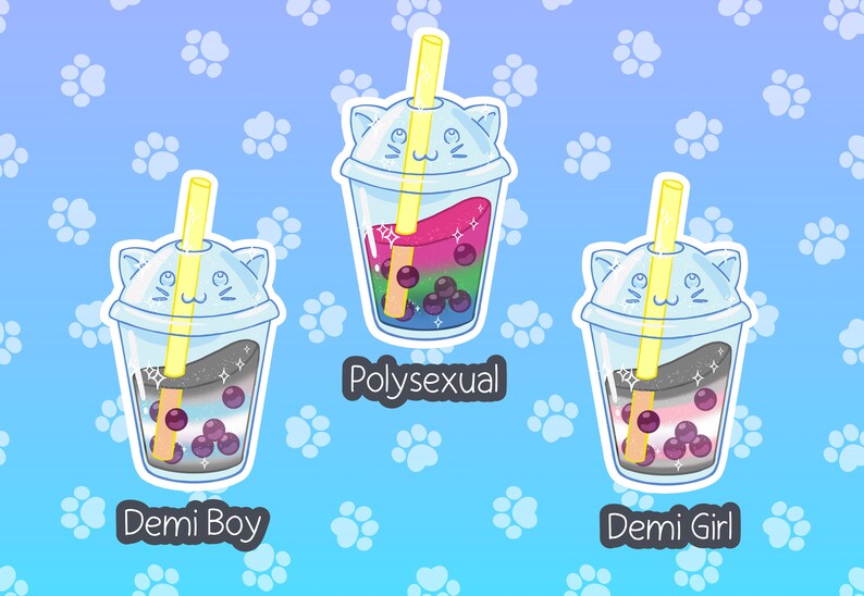 Pride Flag Boba Stickers Purride Boba Tea LGBTQ - Etsy