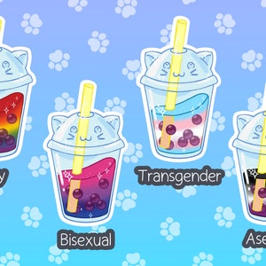 Pride Flag Boba Stickers, Purride Boba Tea, LGBTQ - Etsy