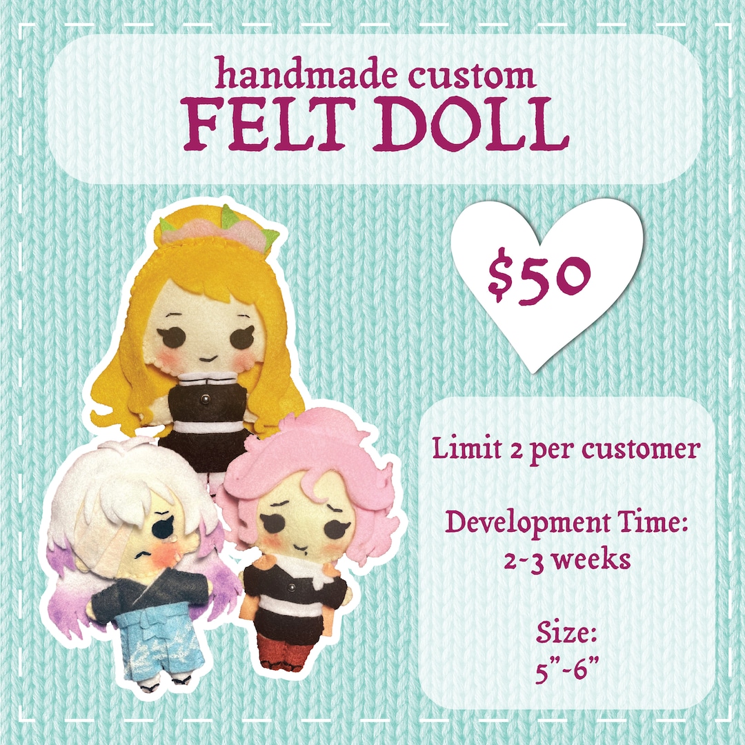 Custom Handmade Felt Doll: Personalized OC Art Doll - Etsy