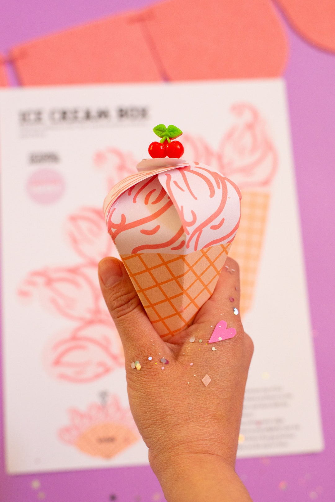 Ice Cream Printable Box, Ice Cream Party Favors, Ice Cream Party ...