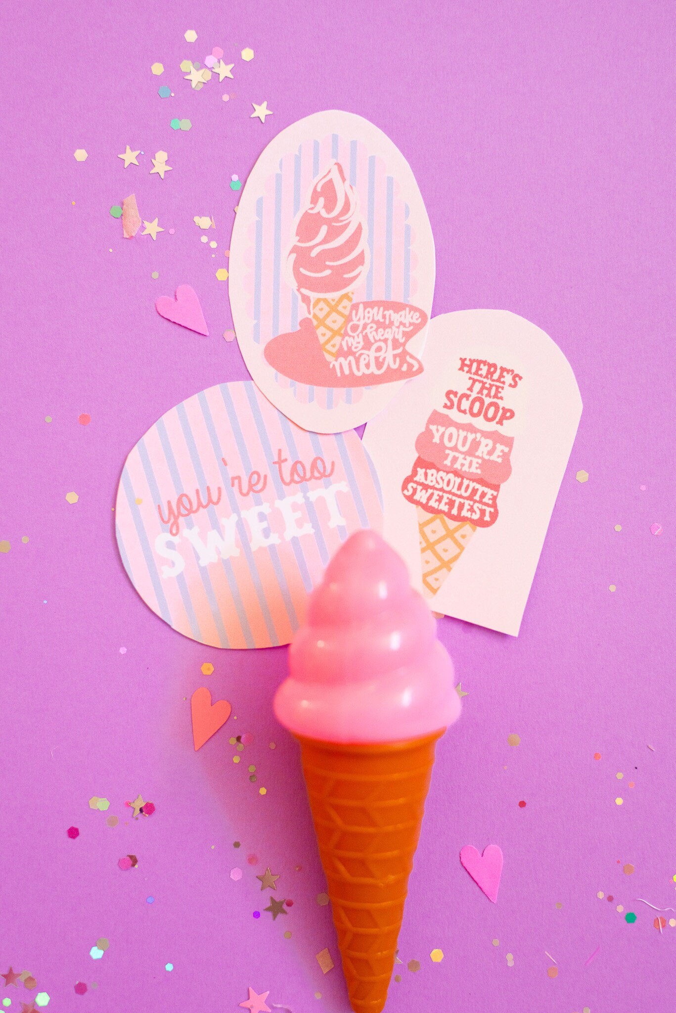 Ice Cream Gift Tag, Classroom Printable Tags, End of School Year Ice ...