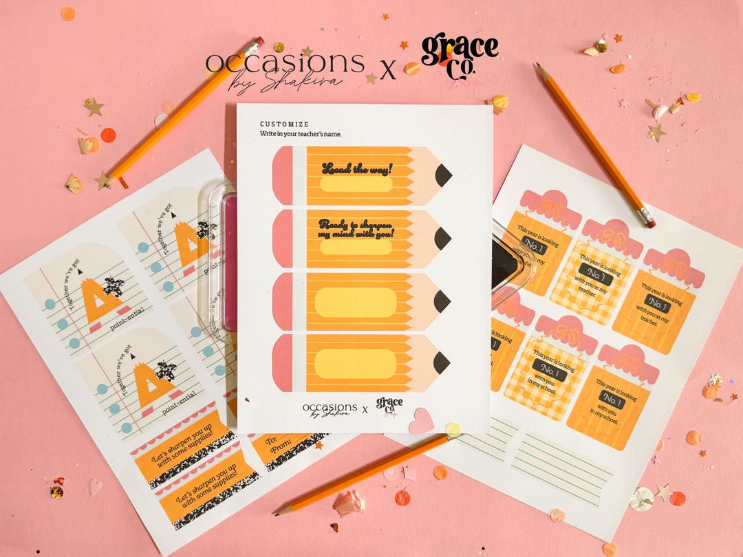 Pencil Gift Tag Printable, Back to School Favor, First Day of School ...