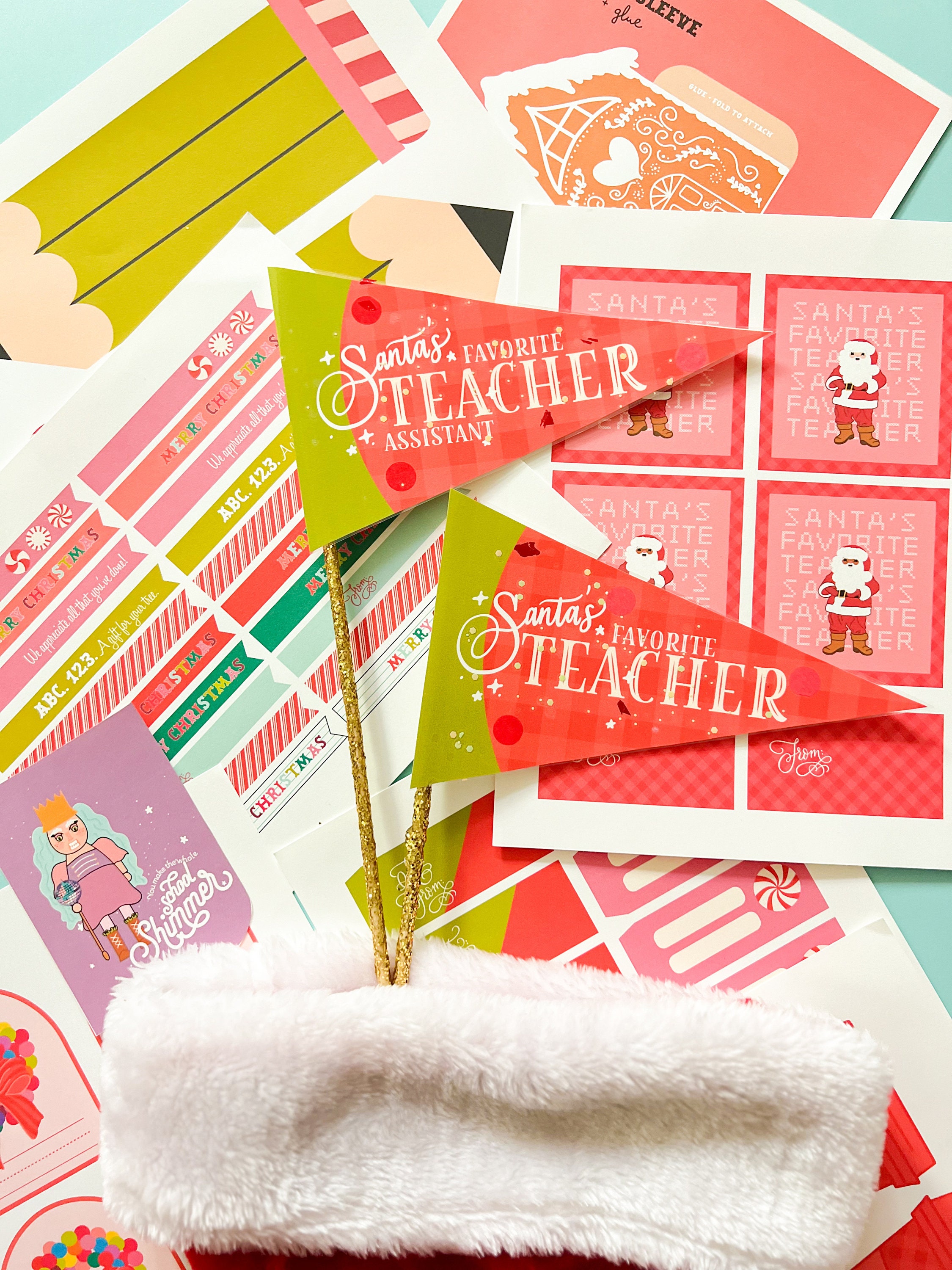 Santa's Favorite Teacher, Christmas Gift Tags, Printable Tags for ...