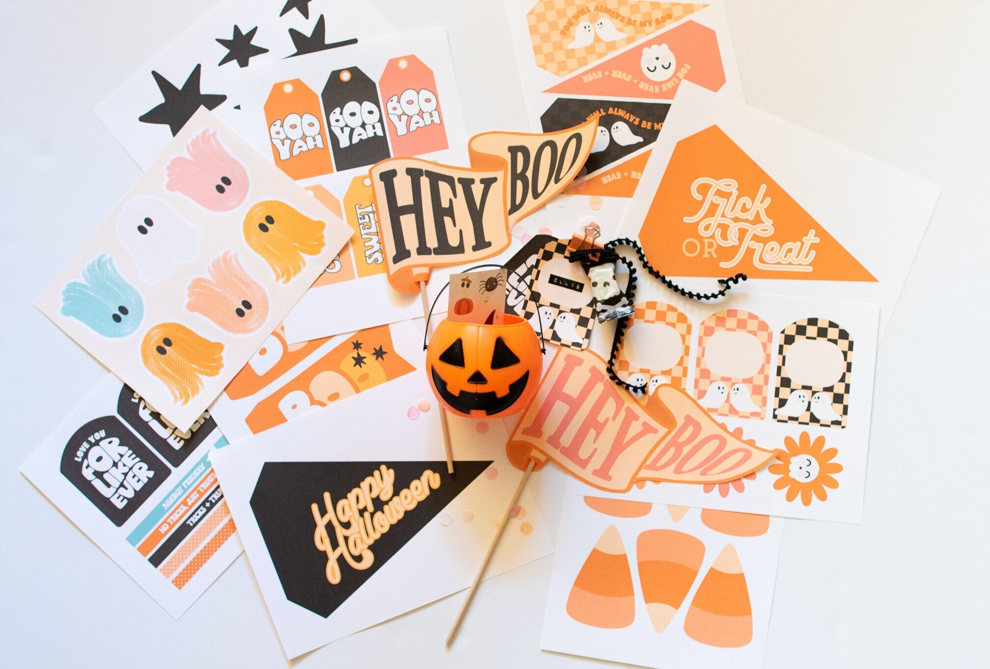 Halloween Pennant Flags, Gift Tags, Printable Flags, Halloween Party ...