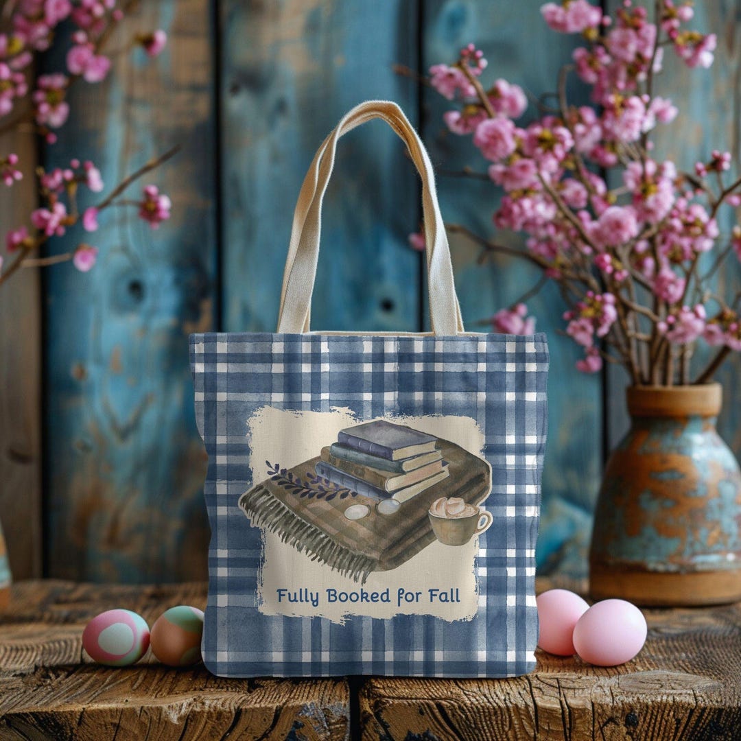 Booked and Busy Tote, Fully Booked for Fall, Tote Bag for Book Lover ...