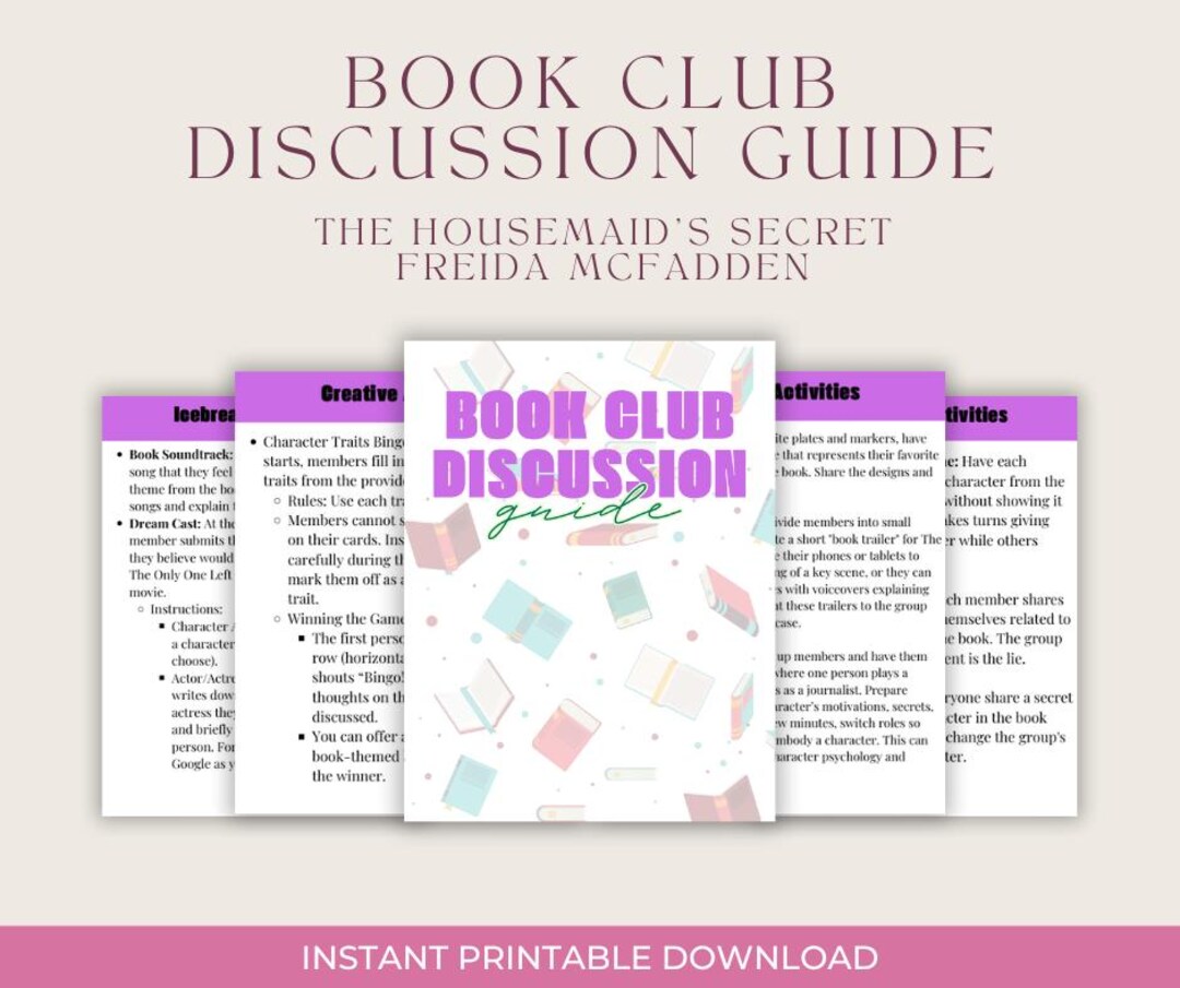 Book Club Discussion Guide: the Housemaid's Secret - Etsy