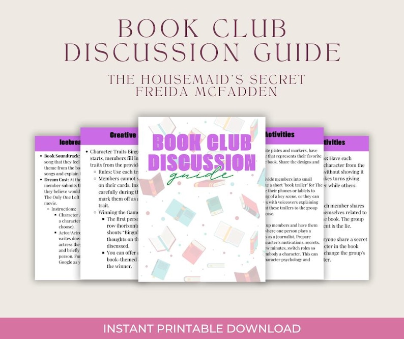 Book Club Discussion Guide: the Housemaid's Secret - Etsy