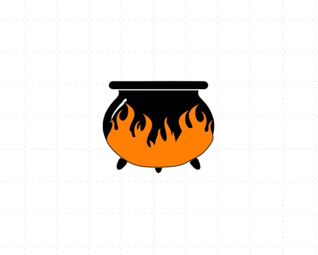 Cauldron With Fire SVG ONLY - Etsy