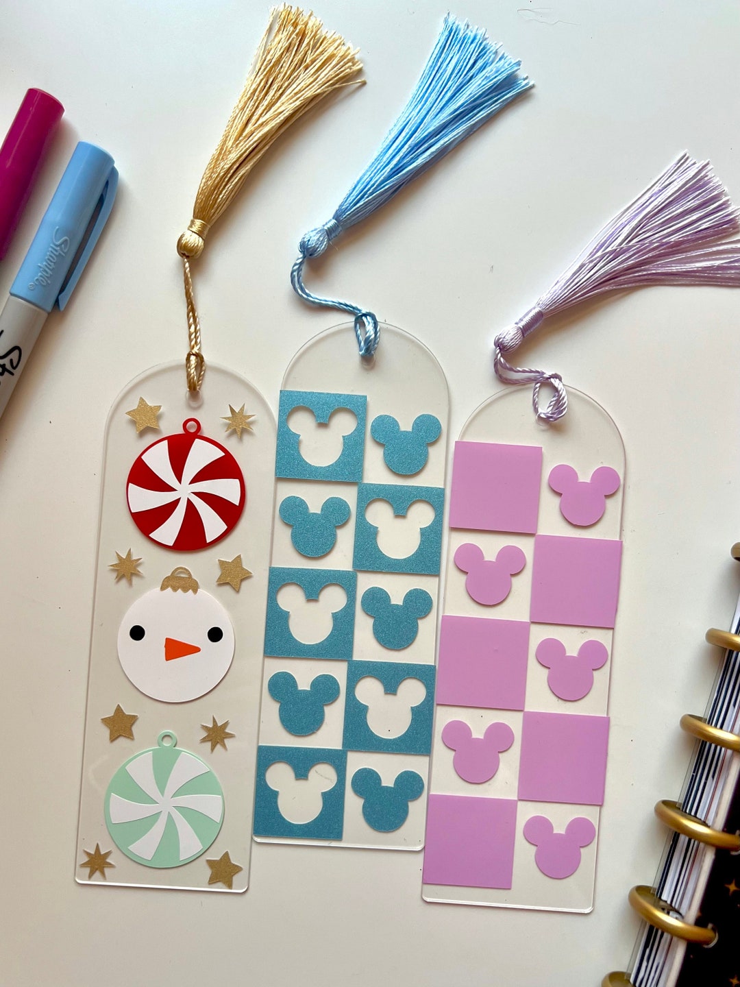 Mickey Bookmark, Stocking Stuffer, Christmas Bookmark, Acrylic Bookmark ...