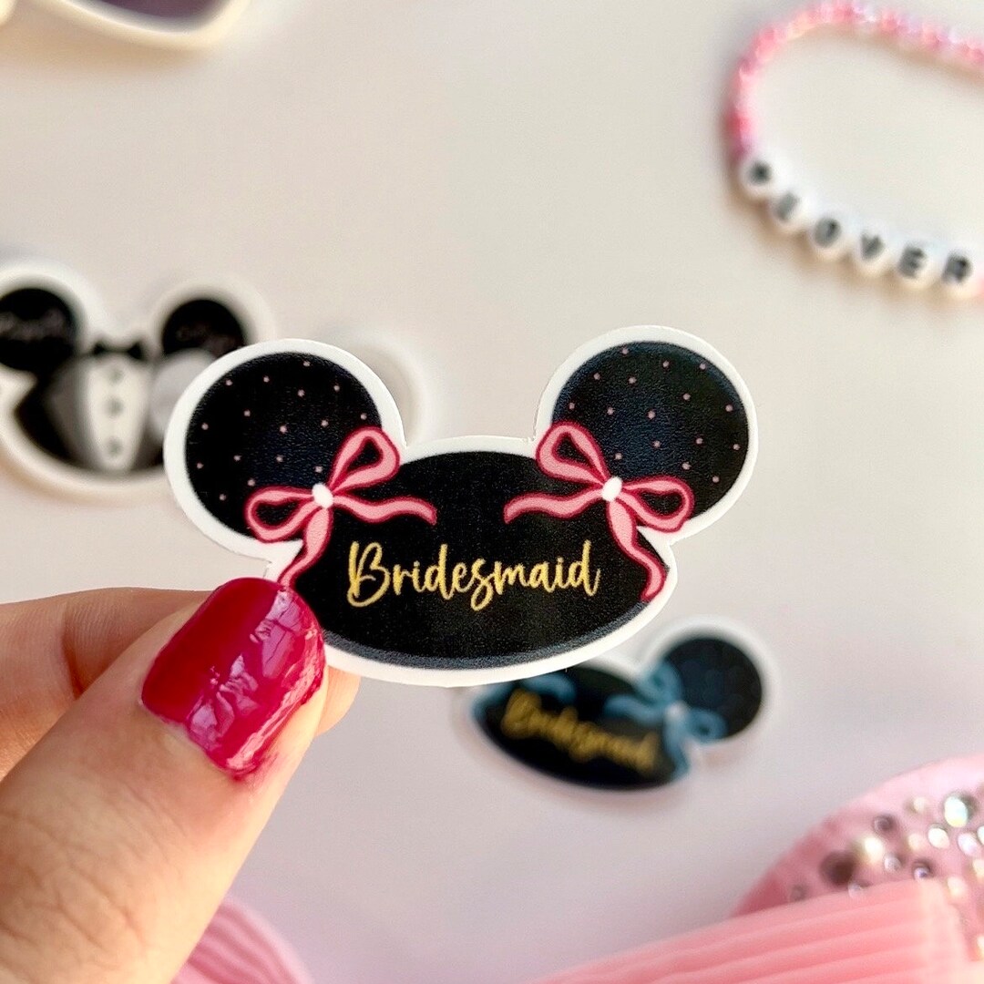 Bridesmaid Sticker, Wedding Sticker, Minnie Ears, Sticker, Wedding ...