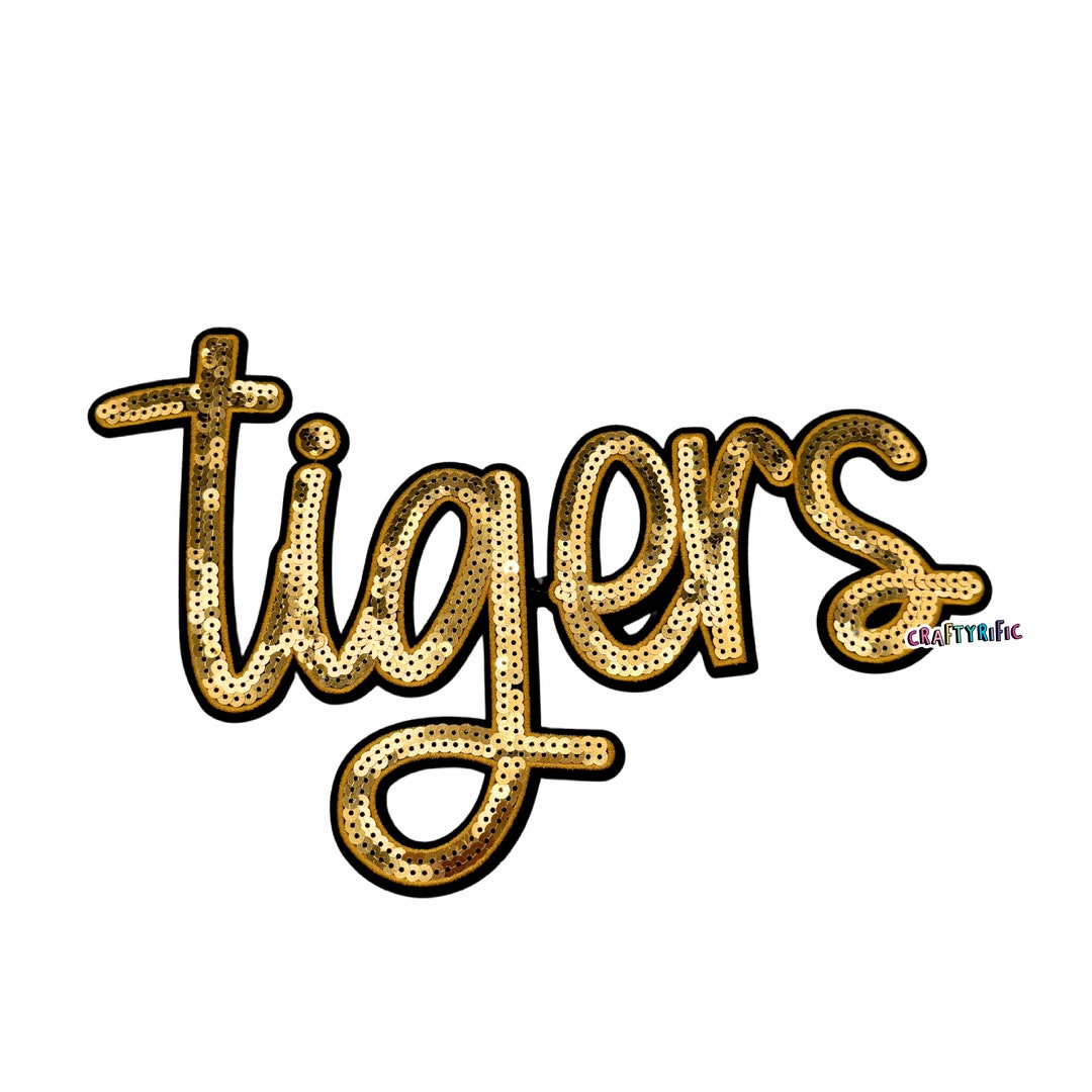 Tigers Sequin Patch, Game Day Large Patches, Sequin Iron on Patch, T-shirt Patch, Heat Transfer ...