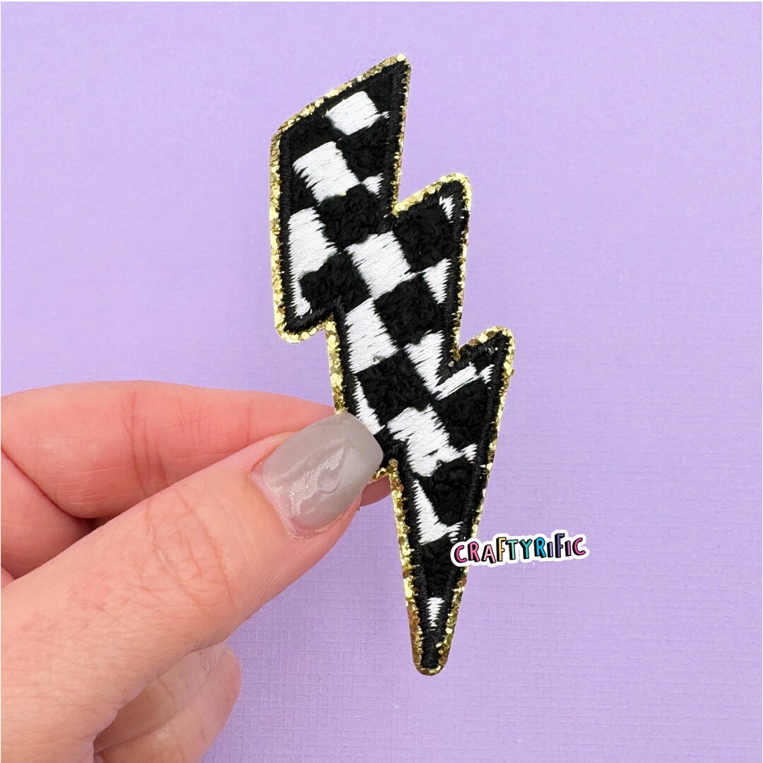 Checkered Bolt Patch, Bolt Patch, Preppy Patch, Embroidered Patch, Hat ...