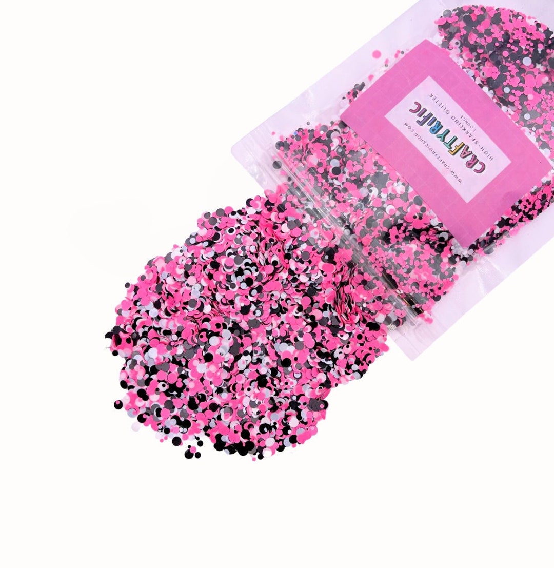Pink Glam Dot Mix Glitter Set, Solvent Resistant, Glitter for ...
